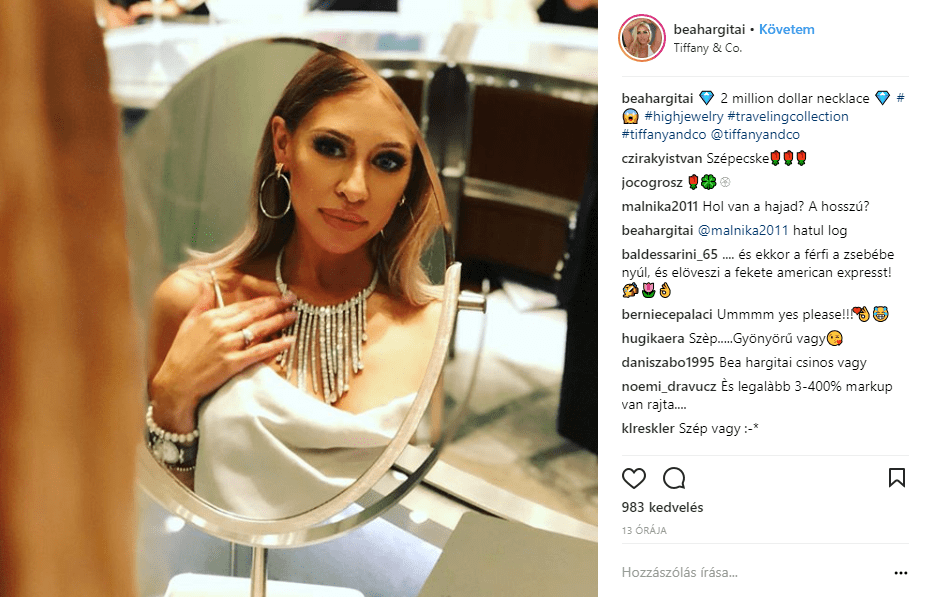 Hargitai Bea 2 millió dolláros nyakláncban villog | nlc